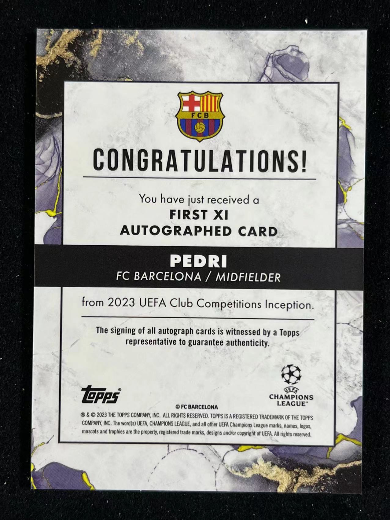 【Lucky幸运壹编壹代拍-SW】2023 Topps Inception 盗梦 欧冠 足球 巴萨 佩德里 Pedri 签字 蓝平行 49编 ...