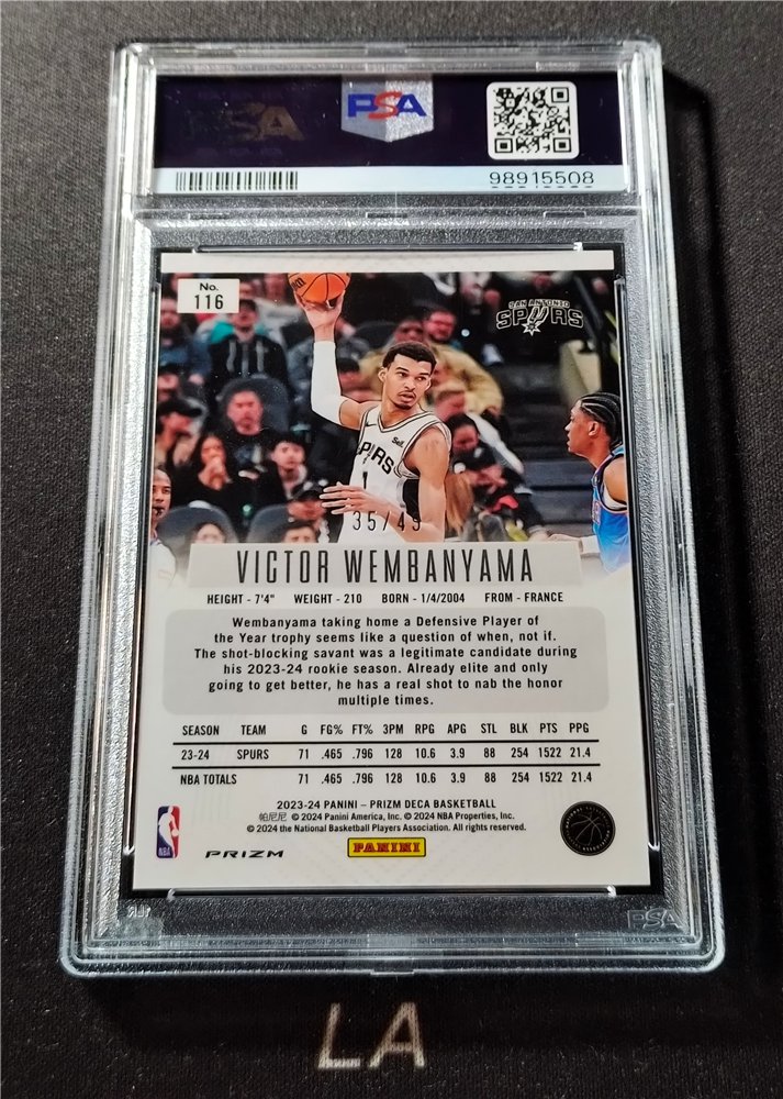 【LA拍卖精品】23-24 Panini Prizm Deca Victor Wembanyama PZ元年复刻 马刺 状元 维克托 文班亚马 ...