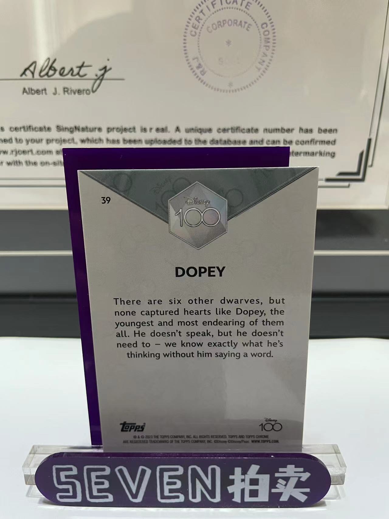 2023 Topps Disney DOPEY 【seven拍卖】CHROME 元年 迪士尼100周年 白雪公主和七个小矮人 糊涂蛋 多比 ...