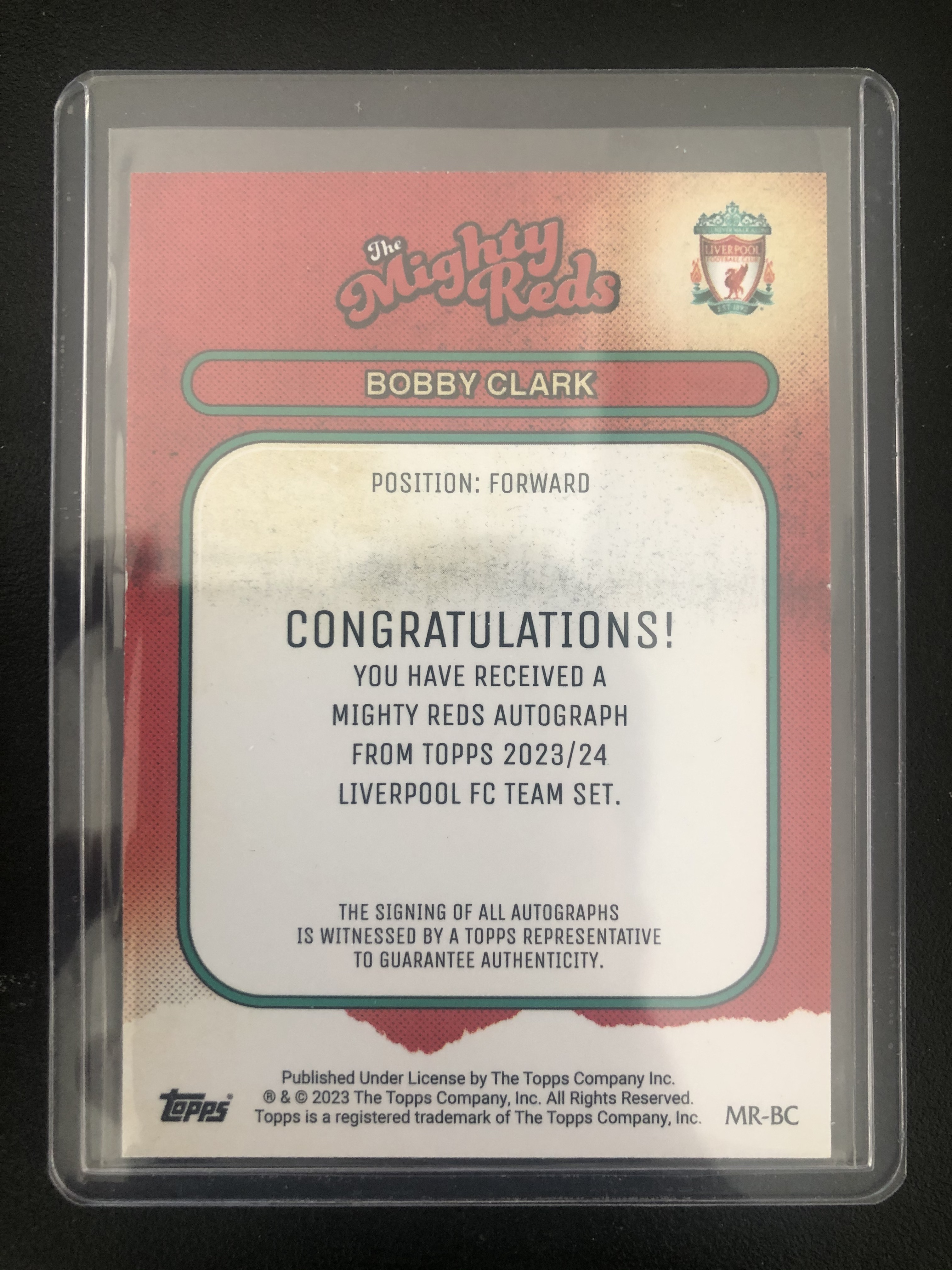 2023 Topps Liverpool Bobby Clark 利物浦队盒 鲍比 克拉克 The Mighty Reds 签字 贴签1 卡淘
