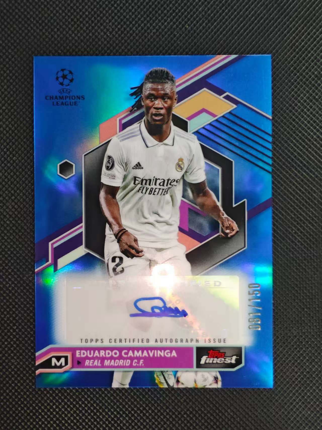 2022-23 Topps Finest Eduardo Camavinga 欧冠 皇马 卡马文加 150编 签字 折射 base 特卡 瑕疵 ...