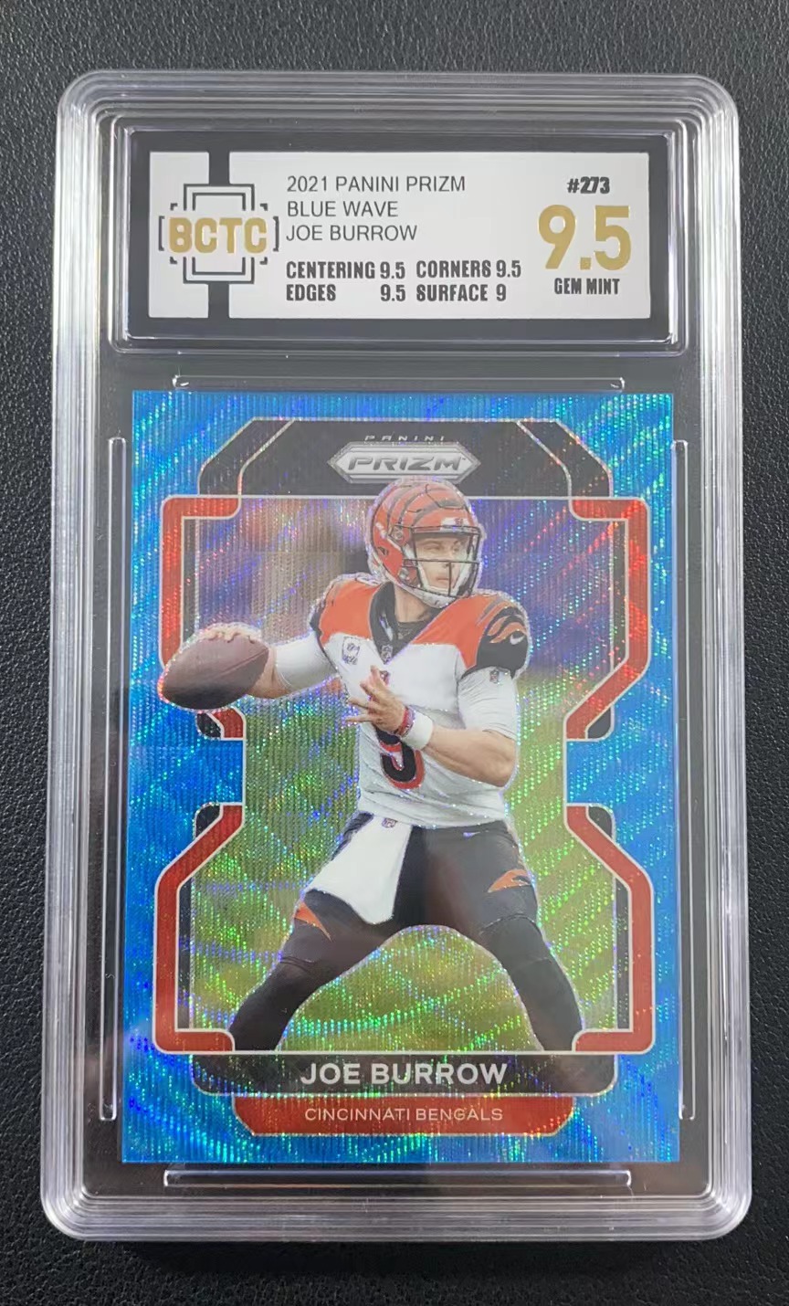 2022-23 Panini Prizm Joe Burrow 橄榄球PZ 孟虎 乔波罗 199编蓝波纹折 BCTG 保粹评级9.5分【大树 ...