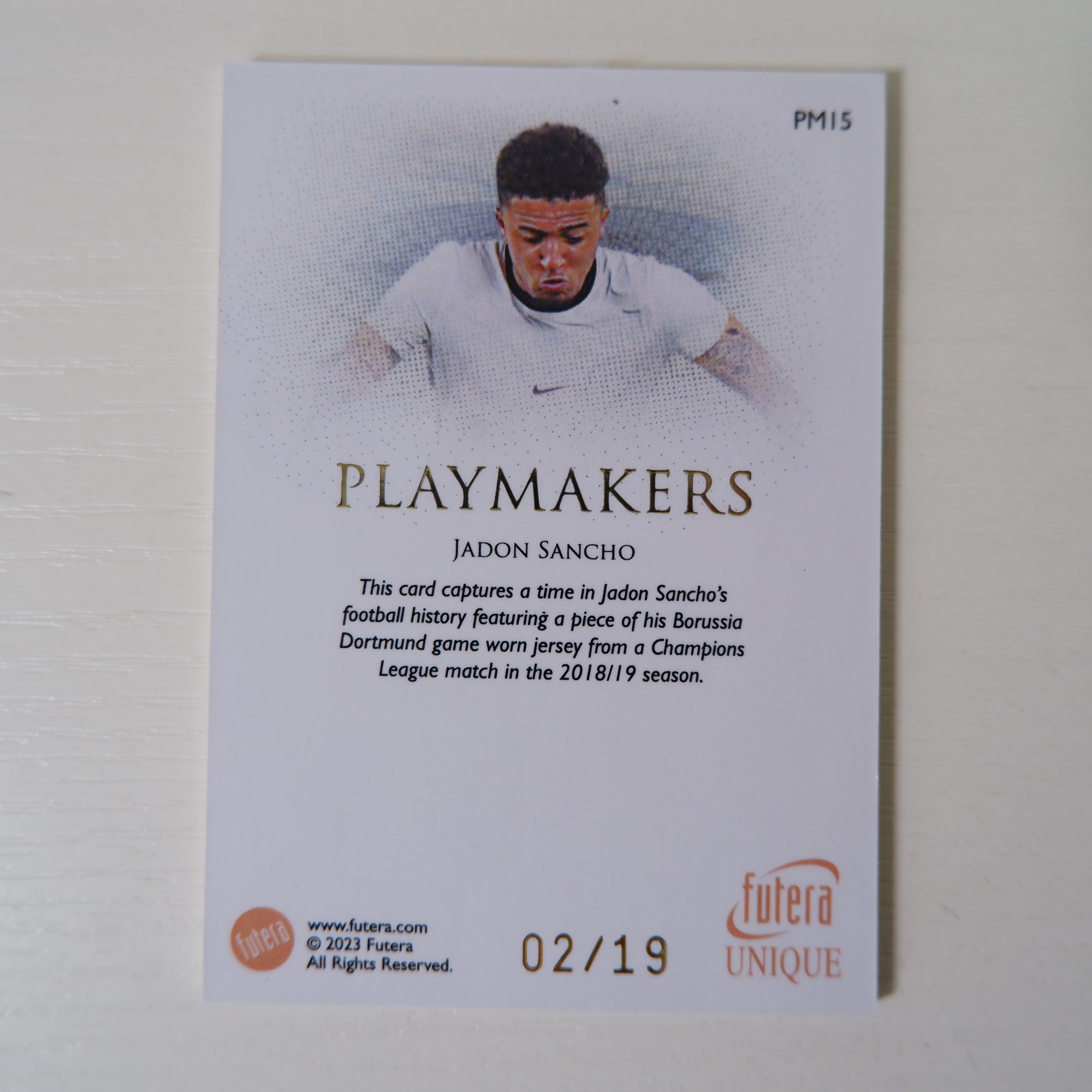 2023 Futera Unique Jadon Sancho 【小町拍卖】福特拉 杰登 桑乔 英格兰 多特蒙德 19编 球衣卡 实物卡 落场 ...